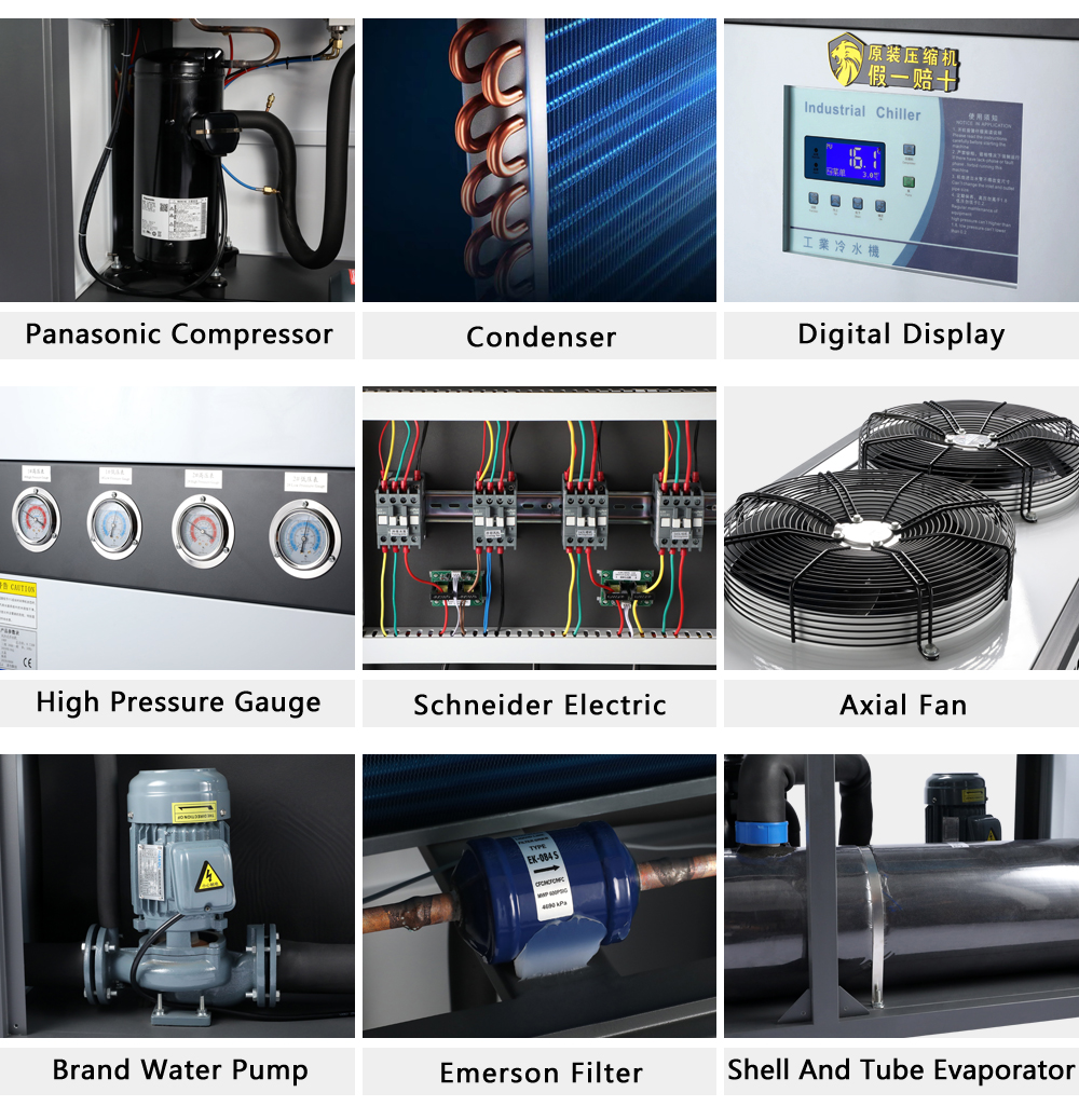 10HP Air Cooled Shell Tube Chiller Injection Molding Extrusion Cycle ...